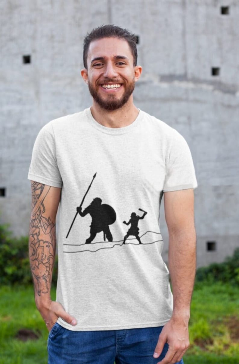 David and Goliath Adult Jersey T-shirt - Etsy