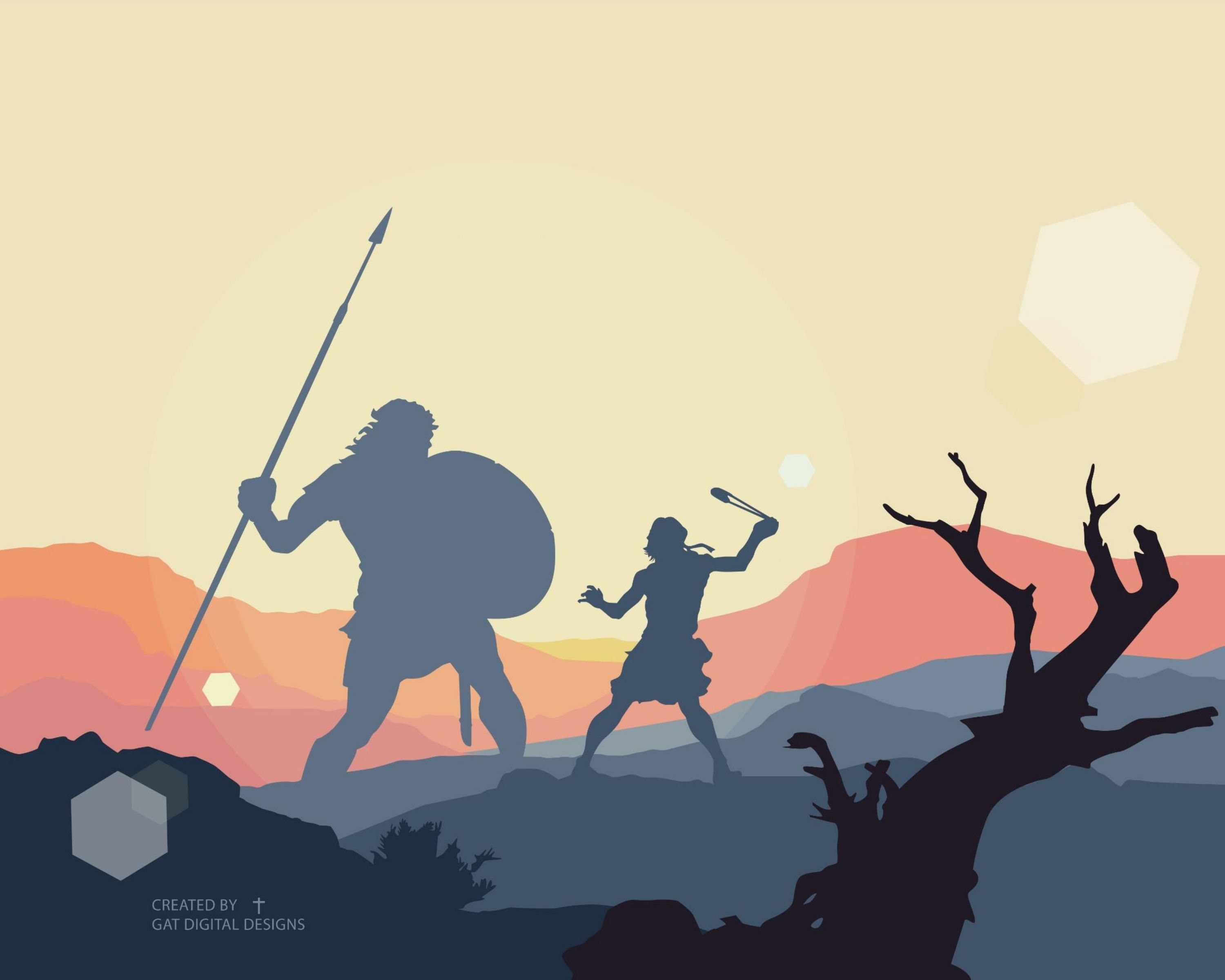 David and Goliath Wall Art | Invitation Background | DIGITAL DOWNLOAD ...
