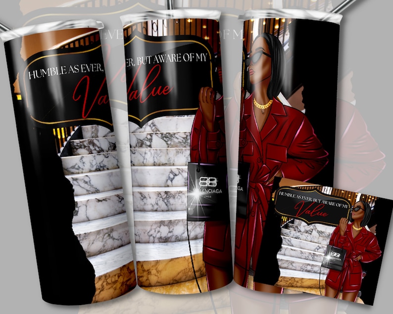 Designer Bag African American Woman 20oz Tumbler PNG Wrap (300DPI) - Etsy