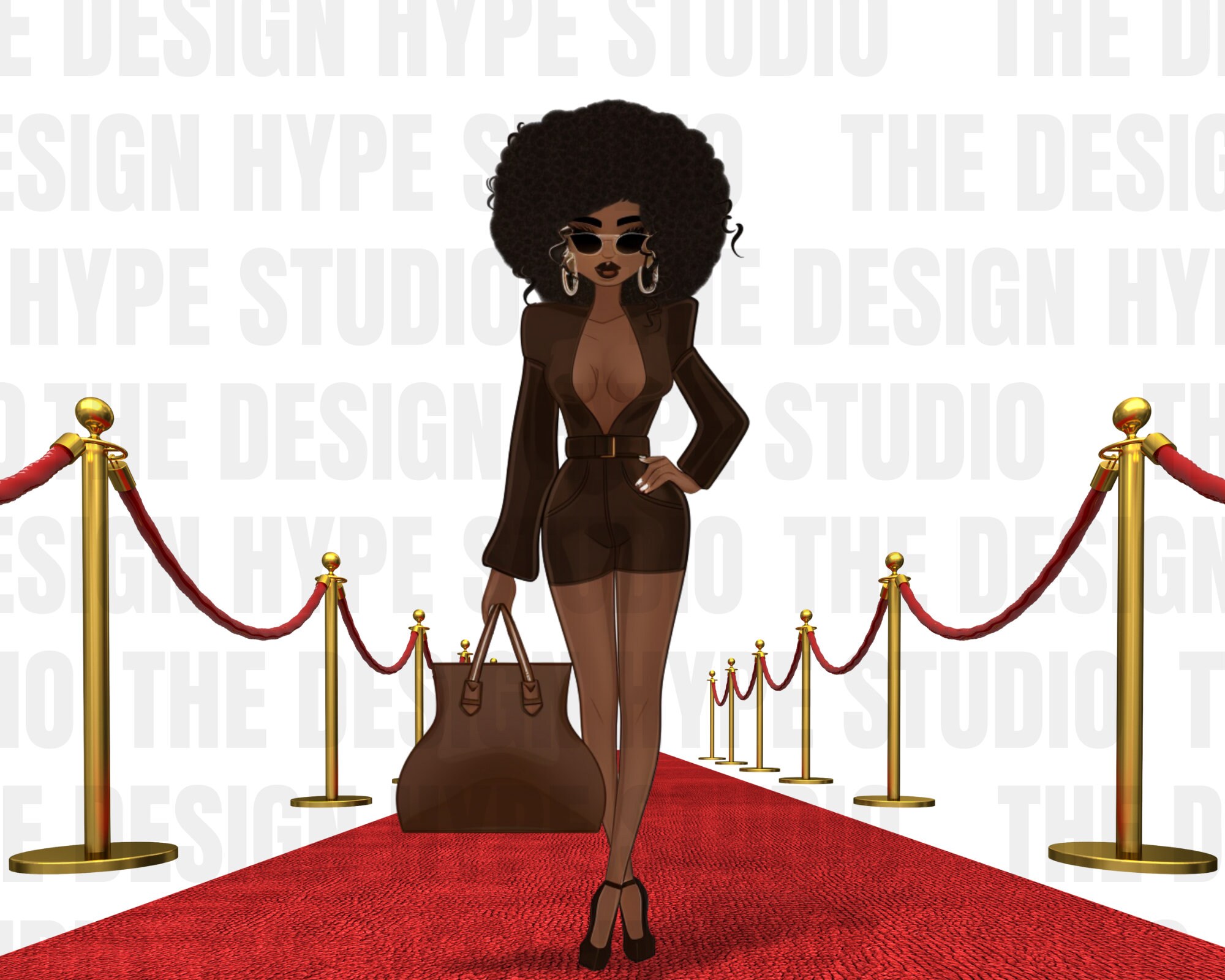 5 Piece Bundle Fashion Girl Clipart, African American Clipart, Black ...