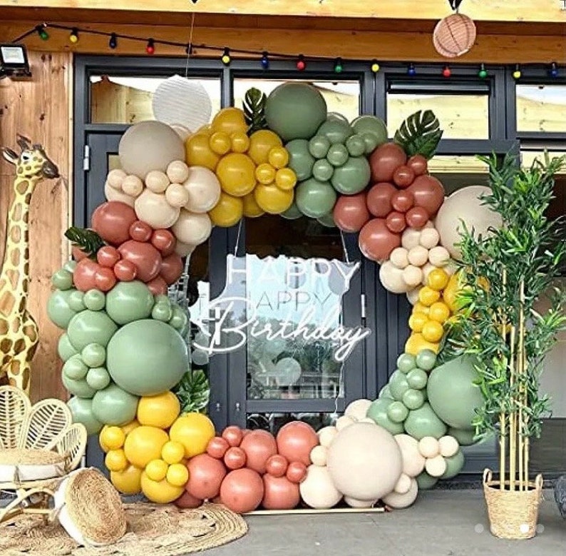 Jungle Birthday Balloon Garland Jungle Theme Baby Shower Safari ...