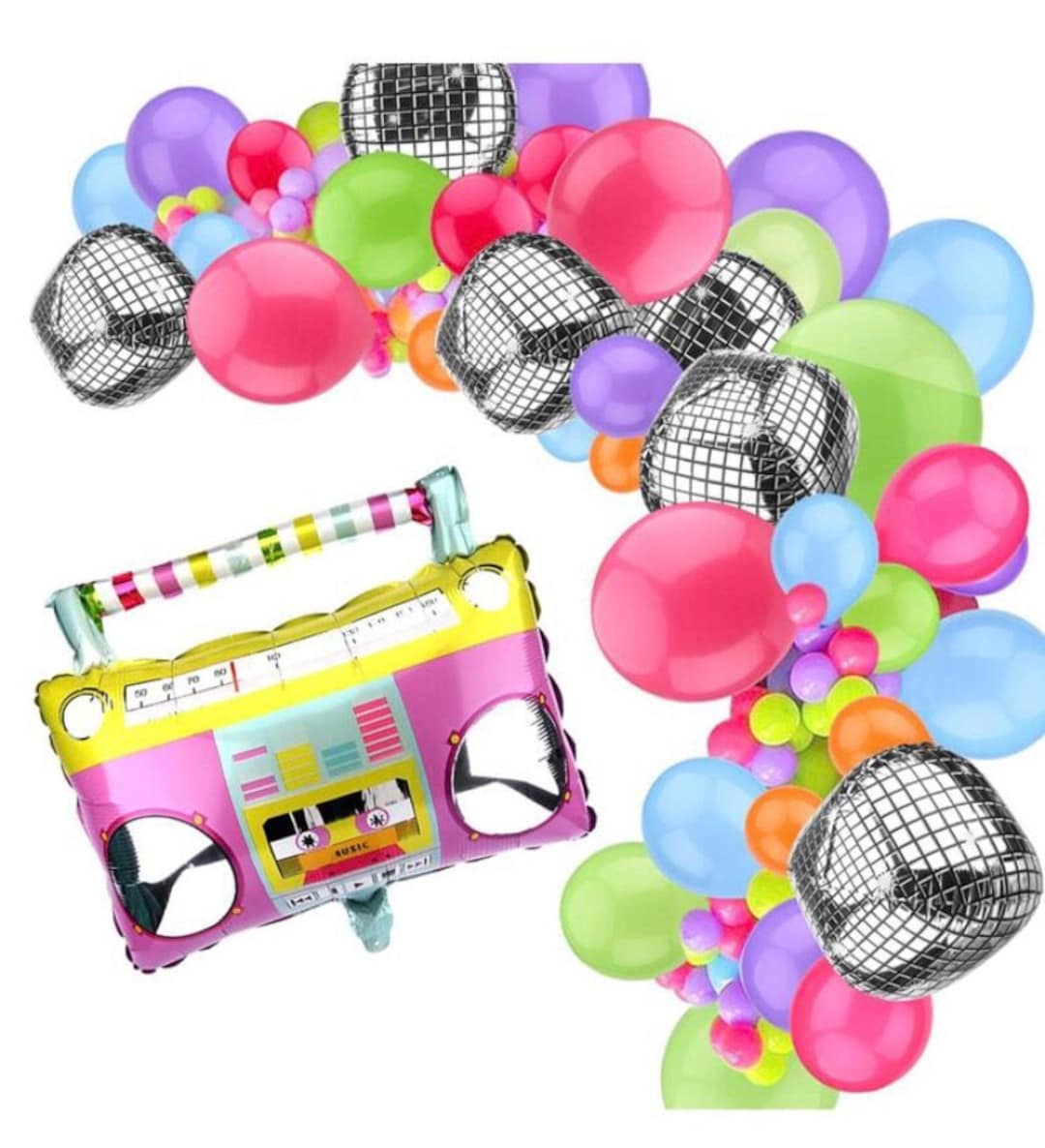 119pk- Retro 70s/80s/90s Disco Party Balloon Garland/lets Boogie Party ...