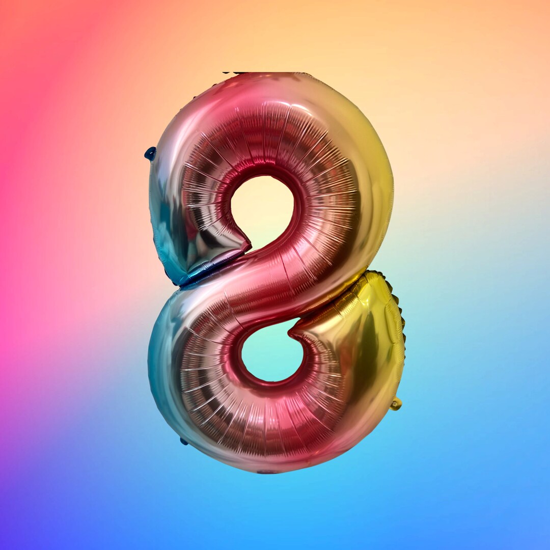 Pastel Rainbow Number Balloon With Crown/number Balloon/princess Party ...