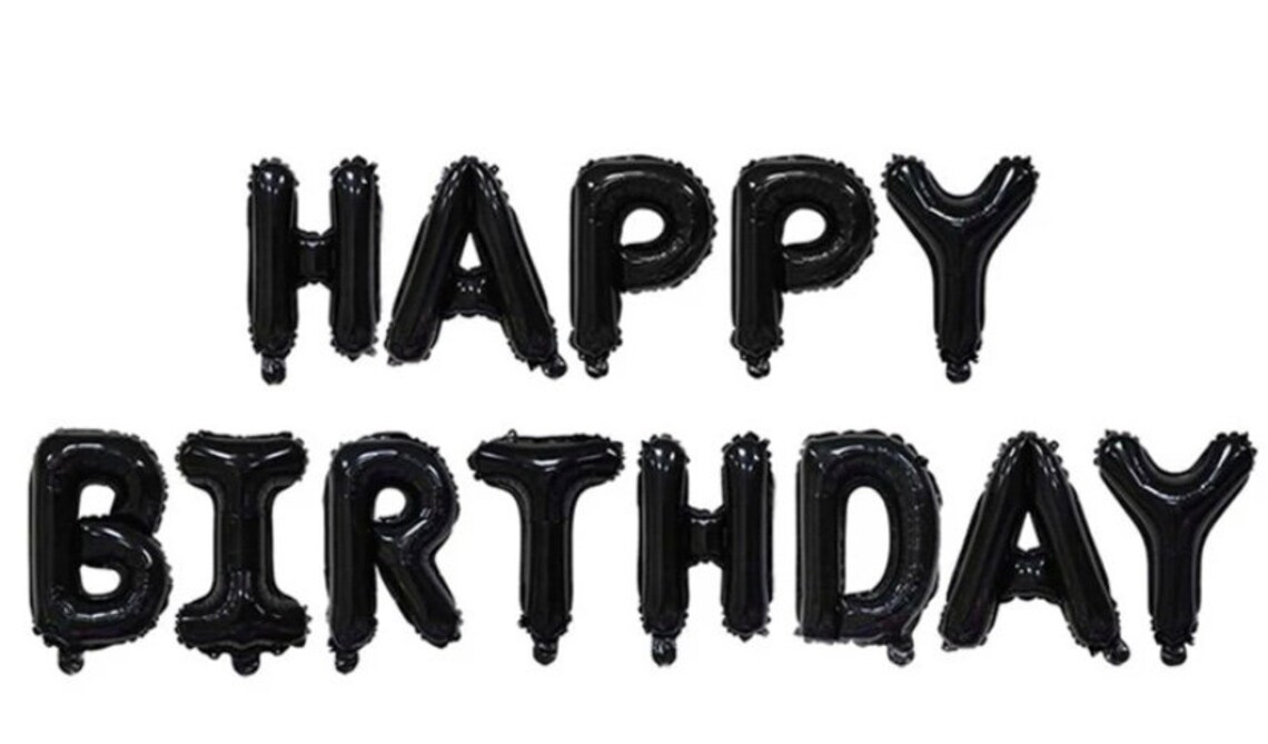 Black Birthday Balloon Banner/birthday Letter Balloons/black Birthday ...