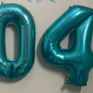 34 Inch Mint Blue Number Balloon: Birthday Party Decoration - Etsy