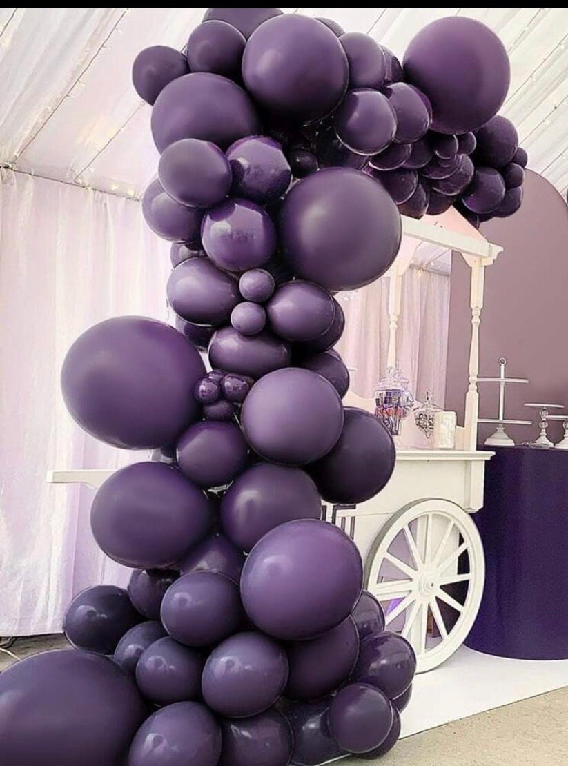 Dark Purple Balloon Garland/purple Birthday Party/double Stuffed Dark ...