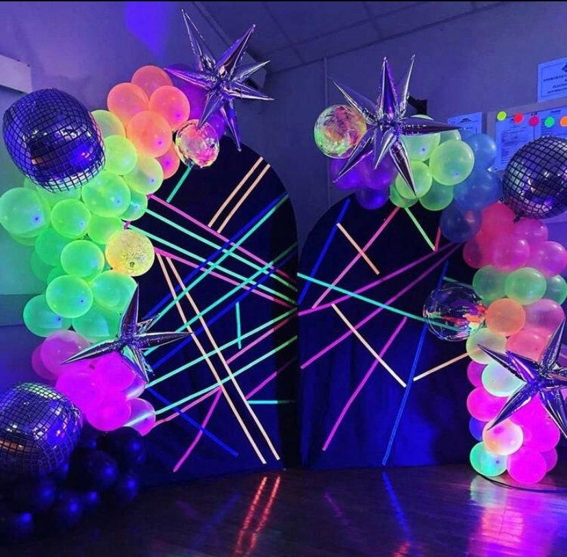 Neon Balloon Garland/glow-in-the-dark Balloons/neon Balloon Arch/disco ...