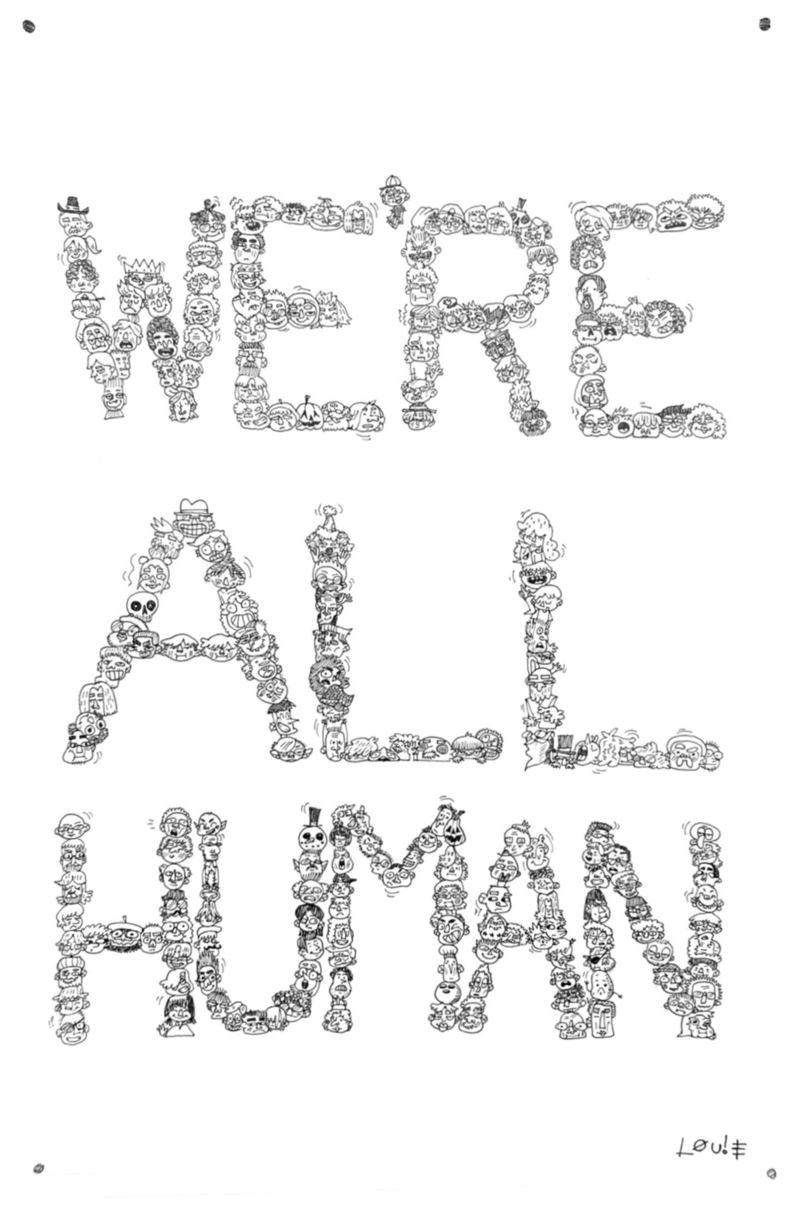 We're All Human ~ Hand-drawn Illustration Poster - Etsy