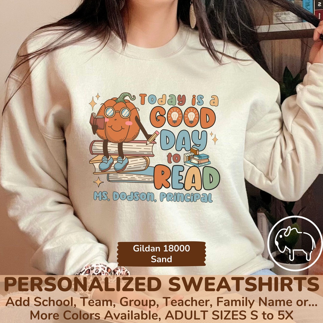 Personalized Teacher Reading Teams Sweatshirt, Custom Fall Homeschool ...