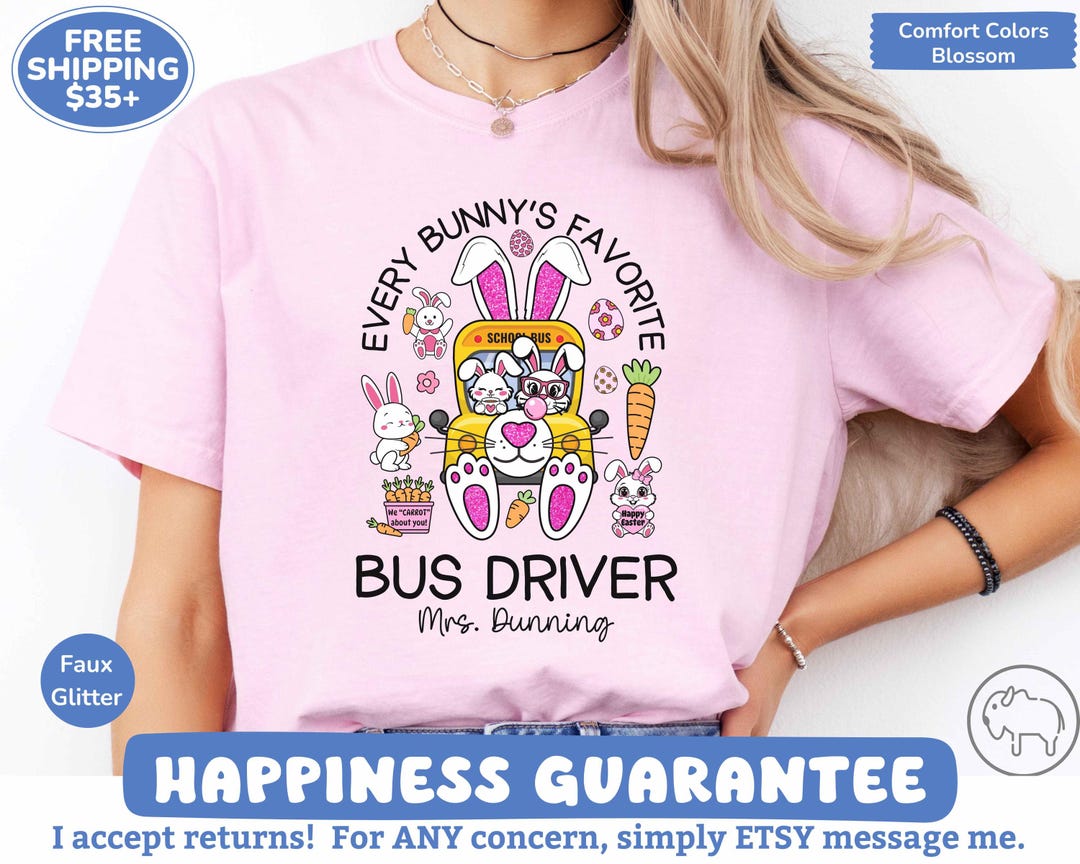Custom Easter School Bus Driver Sweatshirt Personalized Comfort Colors ...