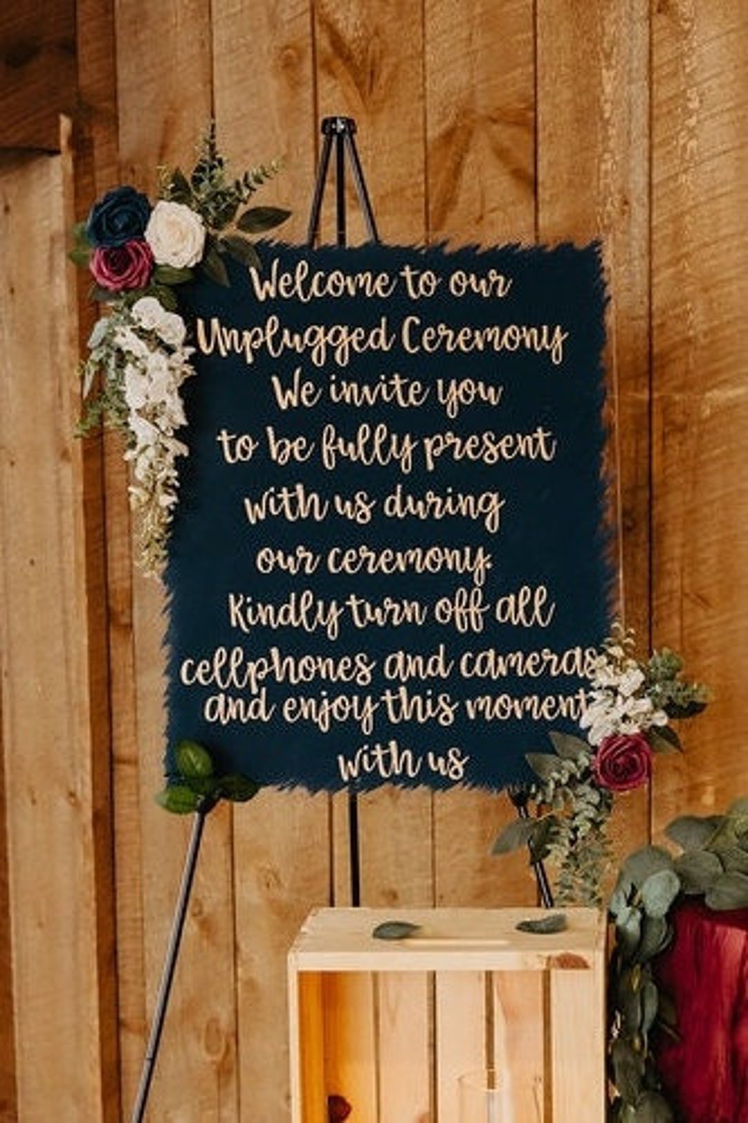 Modern Acrylic Unplugged Wedding Sign - Custom Hand-painted Event ...