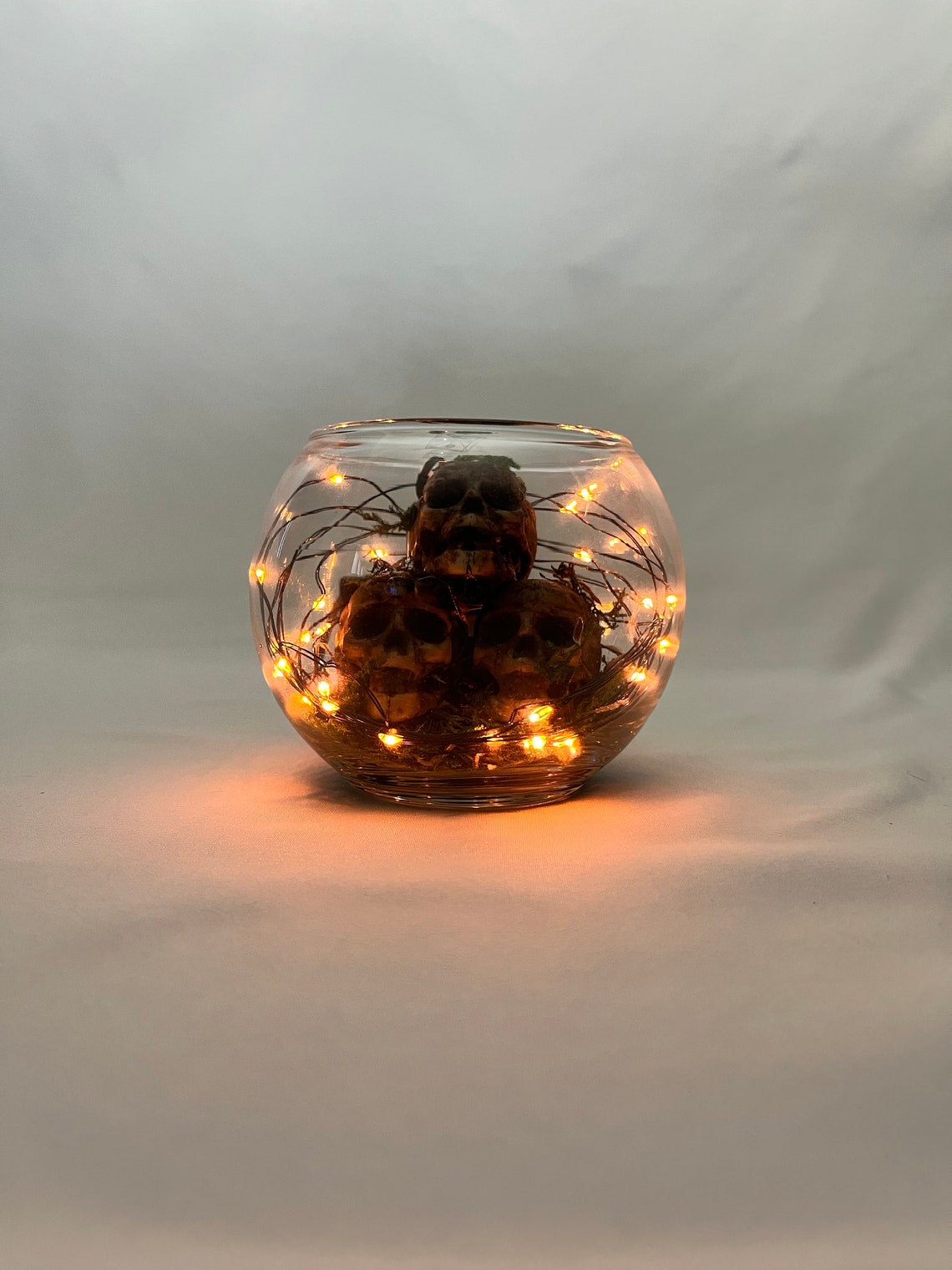 Spooky Skull Bowl With LED Lights - Halloween Home Decor - Etsy
