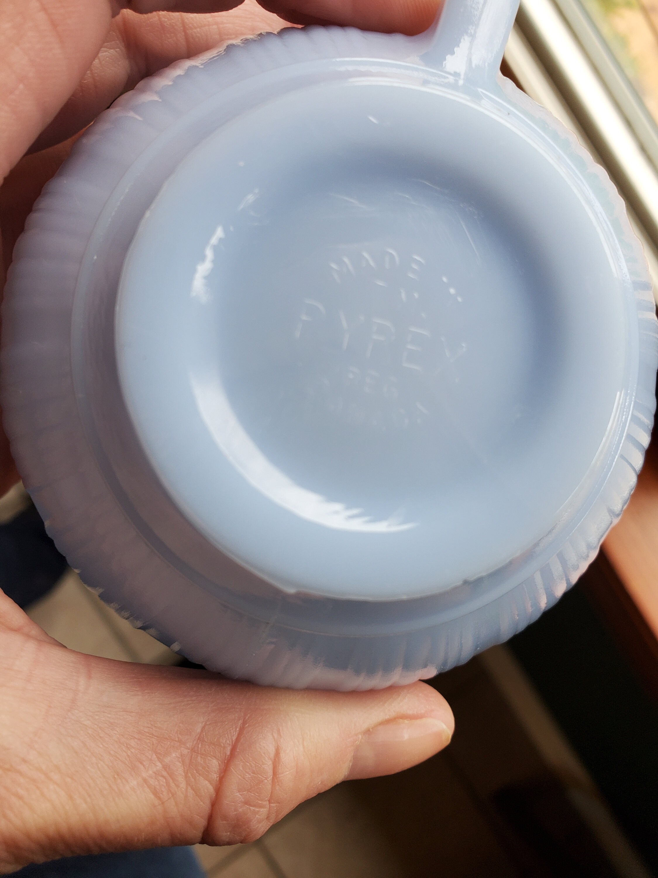 Pyrex Blue Delphite Cups and Saucers 6 I Six 1950s Pyrex Pie Crust Edge ...