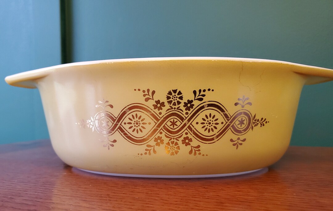 Pyrex Golden Wreath 043 Casserole 1-1/2 Quart I Vintage - Etsy