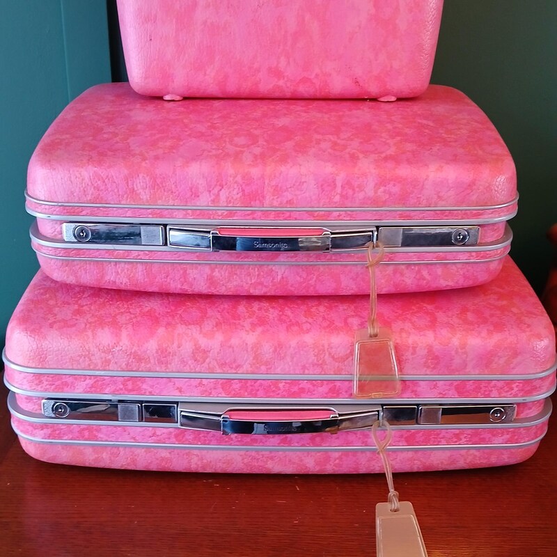 Pink Vintage Luggage - Etsy