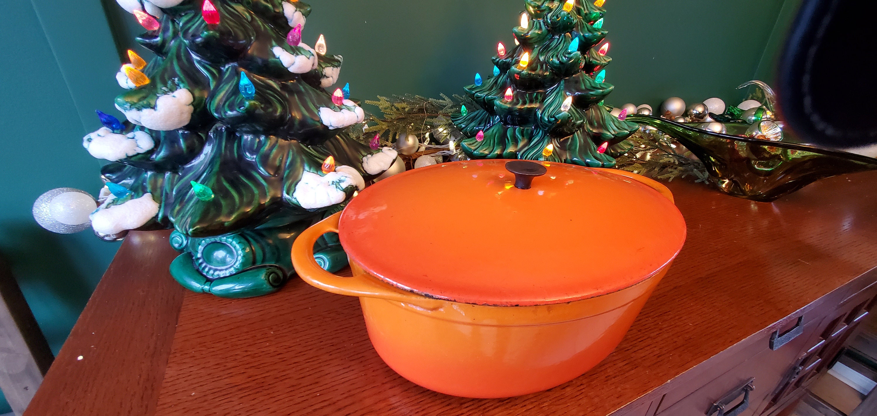 Vintage Andre Cousances Cast Iron Orange Dutch Oven - Number 12 - Etsy