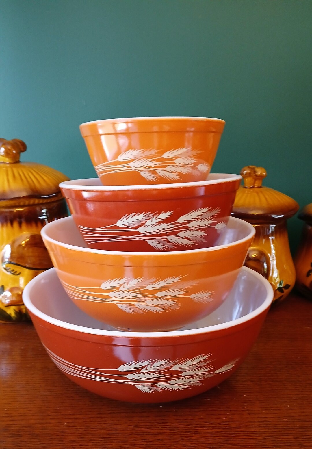 Pyrex Autumn Harvest Mixing Bowls - Set of 4 - Etsy