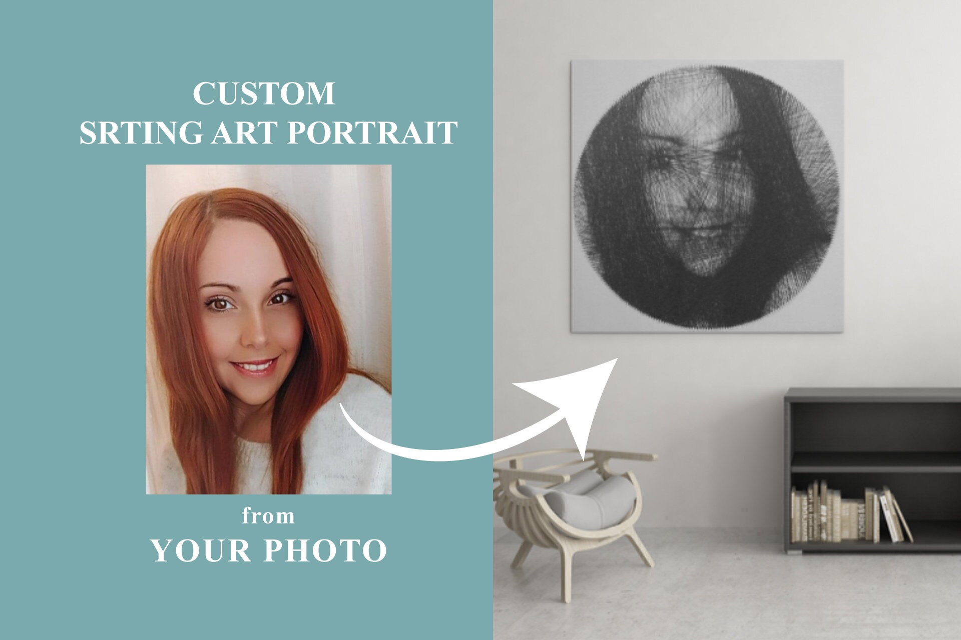 Custom Portrait String Art Personalized Handmade Wall Decor - Etsy