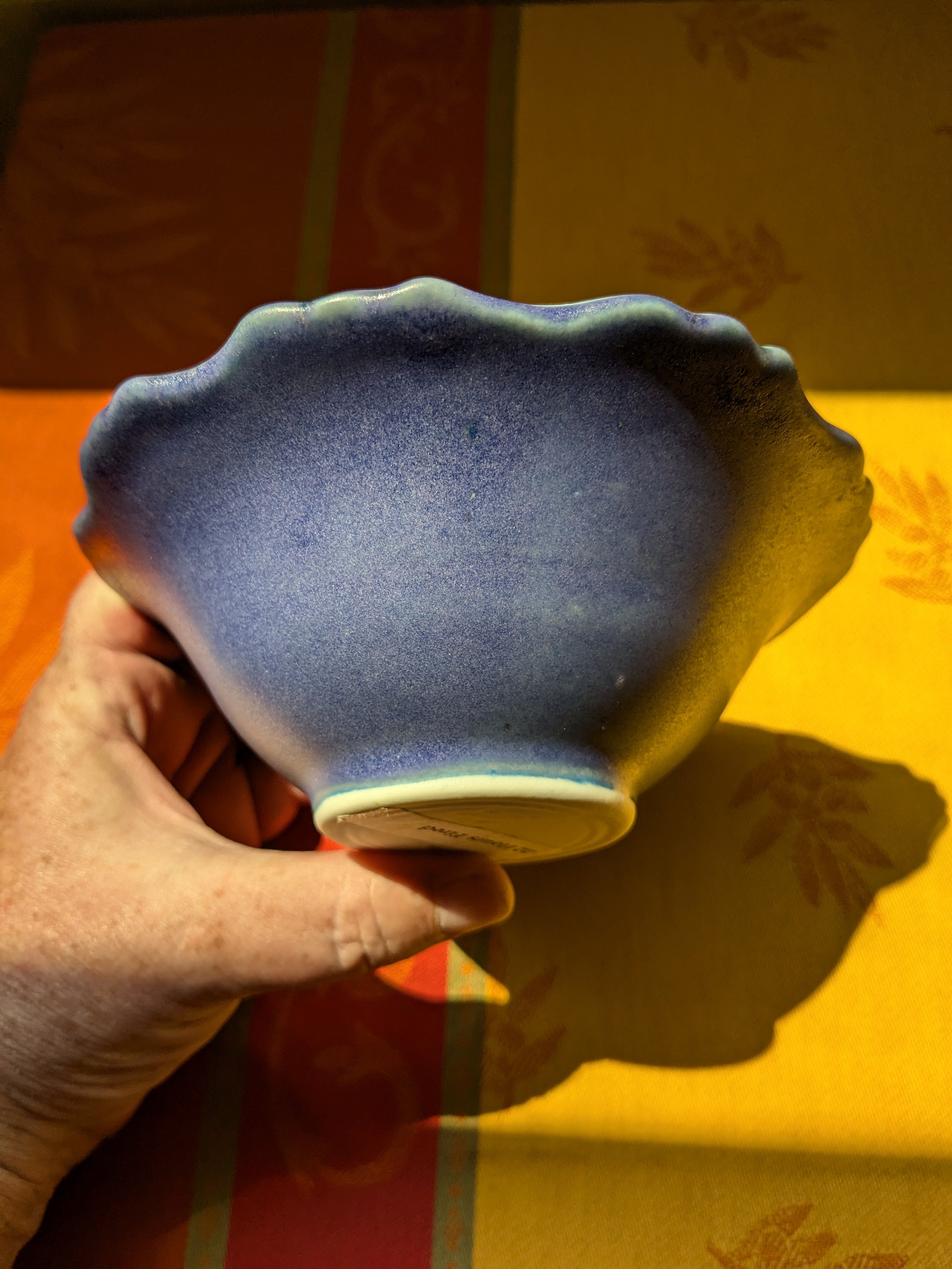 Edgecomb Pottery Green With Blue Drip Glaze Stoneware Bowl, Unique ...