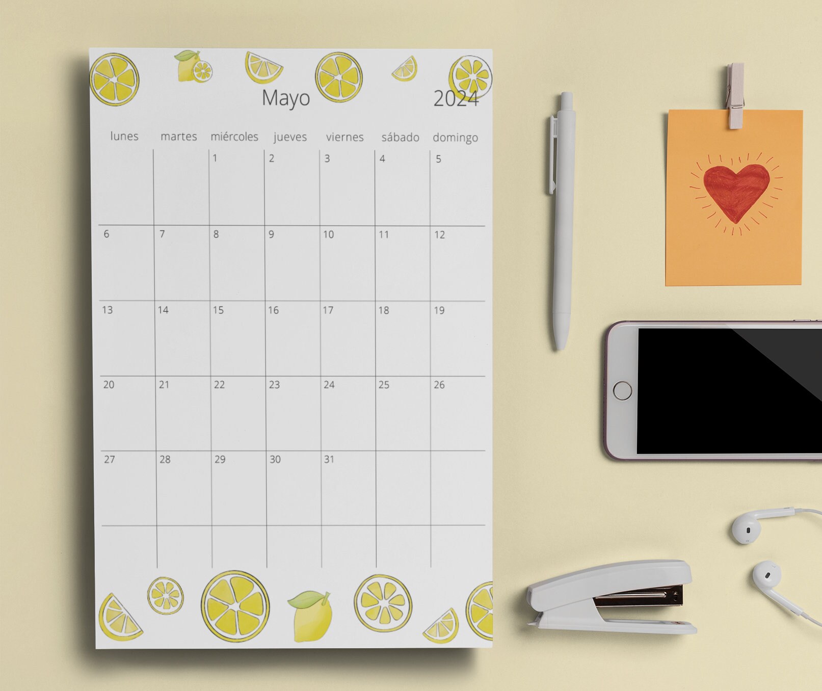 Calendarios 2024 para imprimir en español año meses y - Etsy México