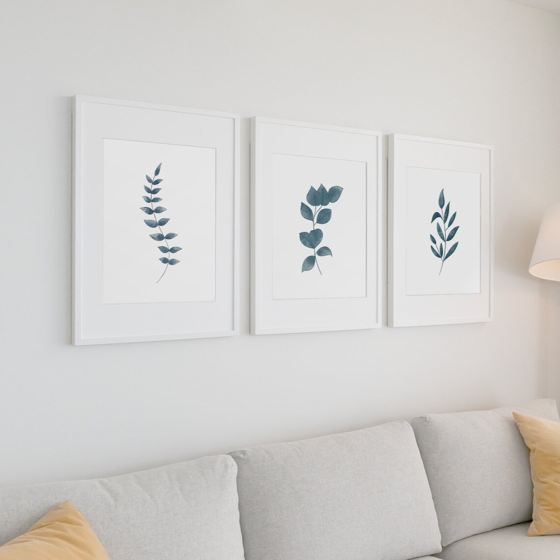 3 PRINTABLE Watercolor Green Prints. Botanical Illustration for Home ...