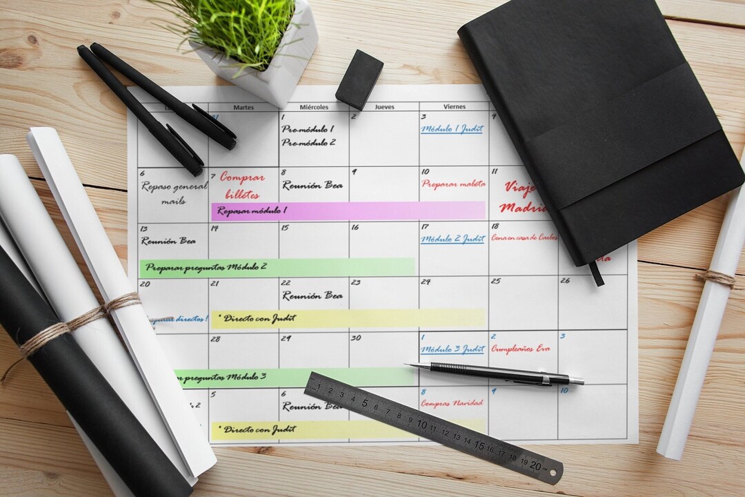 PRINTABLE Monthly Desktop Planner, Undated Monthly Calendar, Printable ...