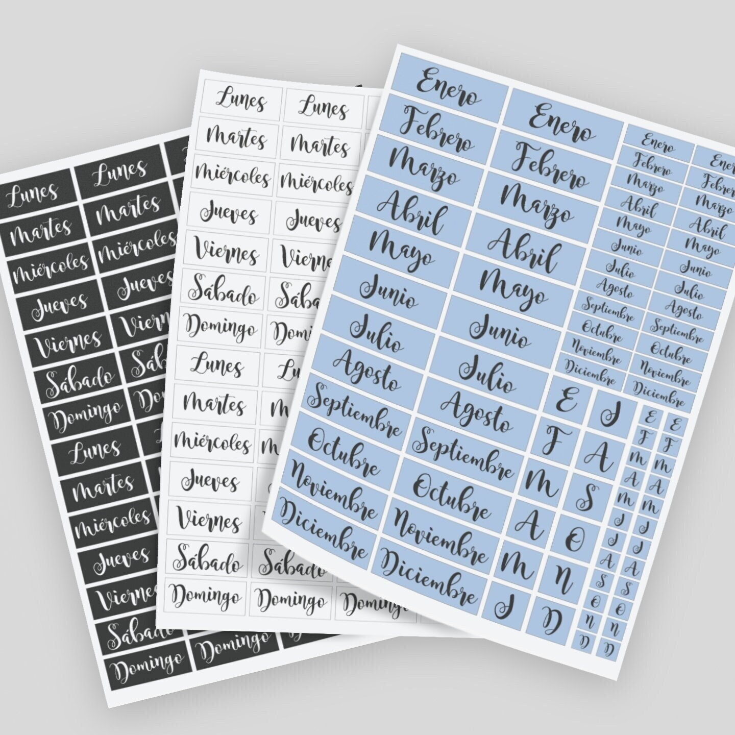 PRINTABLE Stickers in 6 Colors - Days of the Week and Months of the ...
