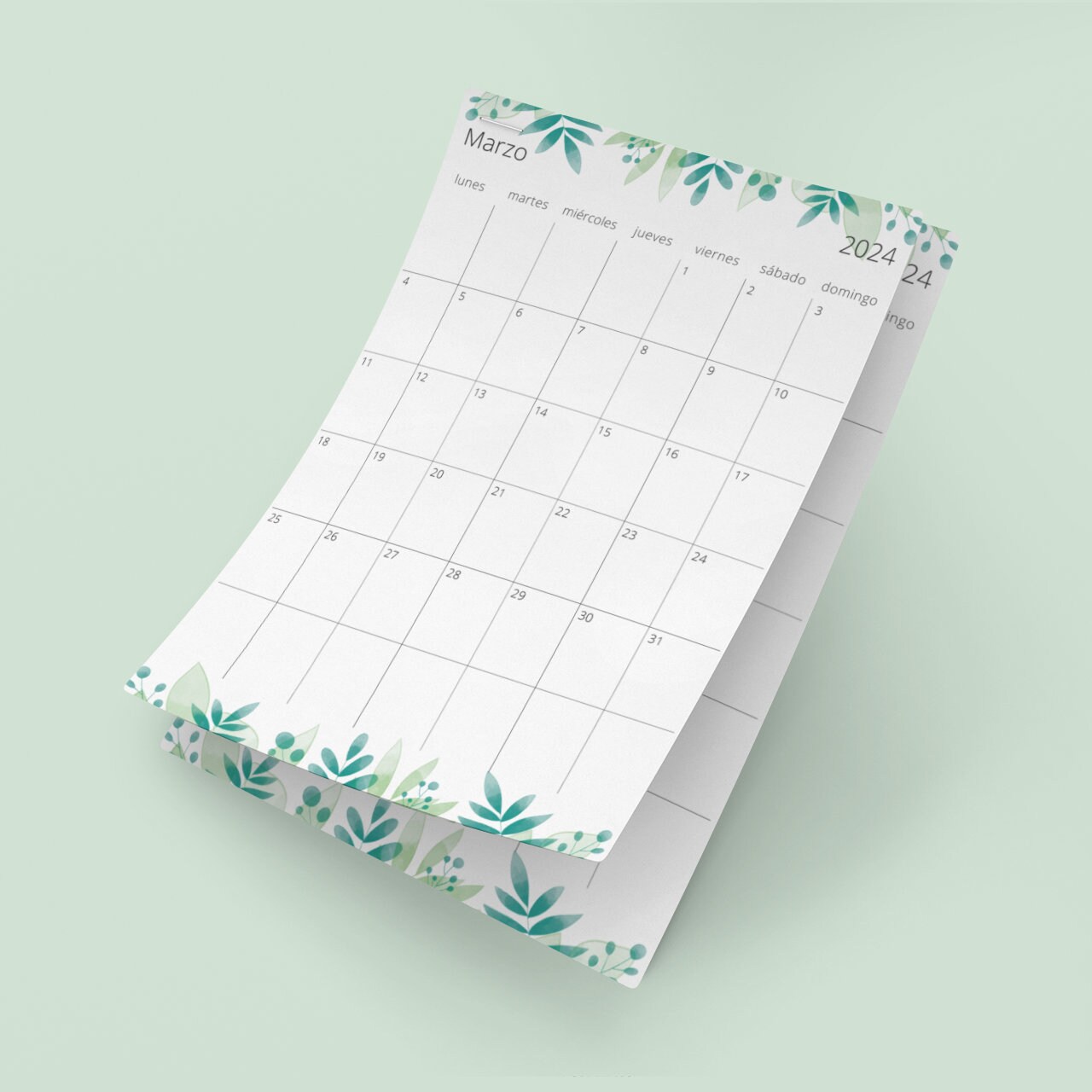 Calendarios imprimibles 2024 español año y meses - Etsy México