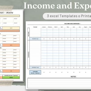 Income and Expense Template, Kakebo · English Excel or Printable ...
