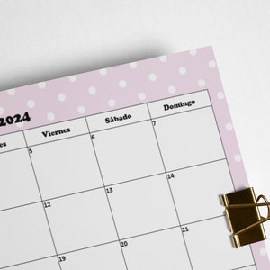 PRINTABLE Month Calendar 2024 Horizontal in Spanish 12 - Etsy