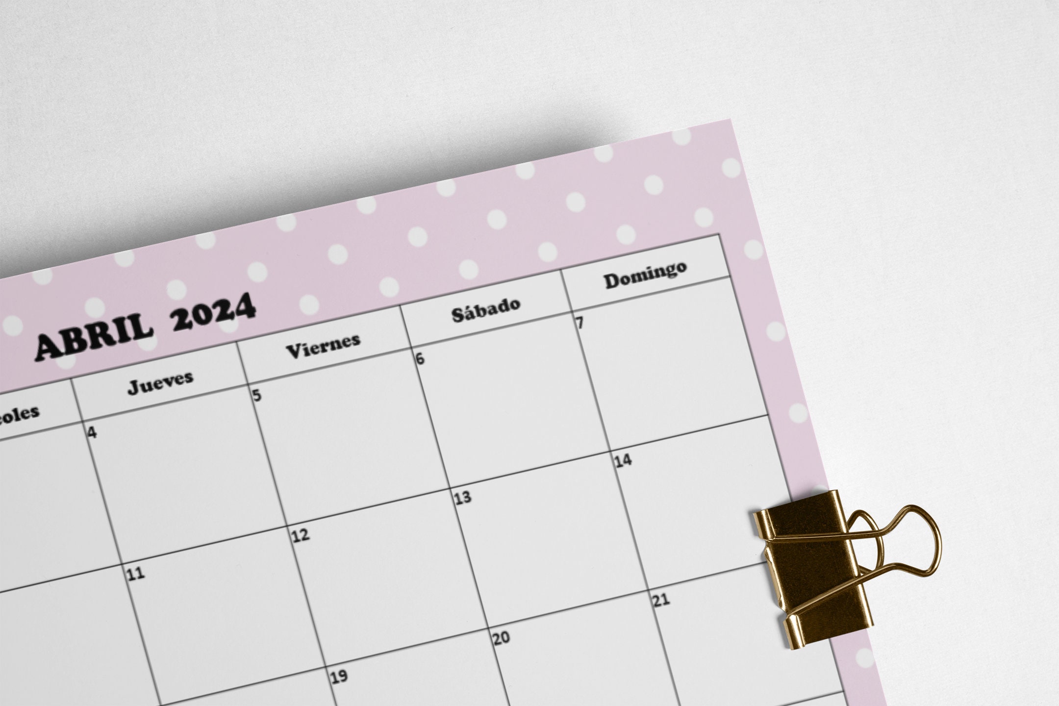 PRINTABLE Month Calendar 2024 Horizontal in Spanish 12 - Etsy