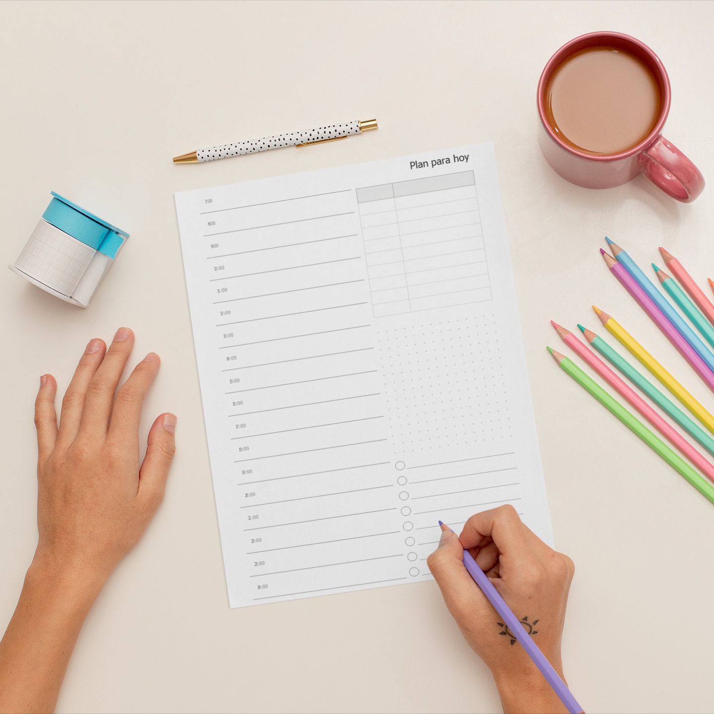 Printable Daily Planner, A4 and A5 for Desktop · Downloadable Personal ...