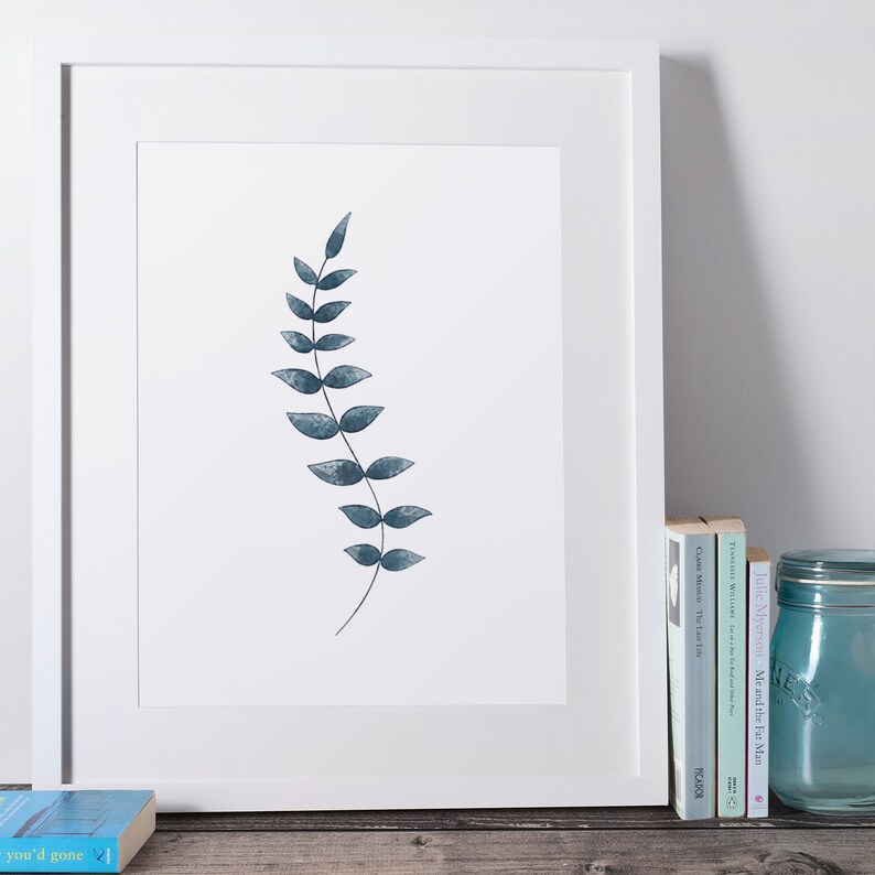 3 PRINTABLE Watercolor Green Prints. Botanical Illustration for Home ...