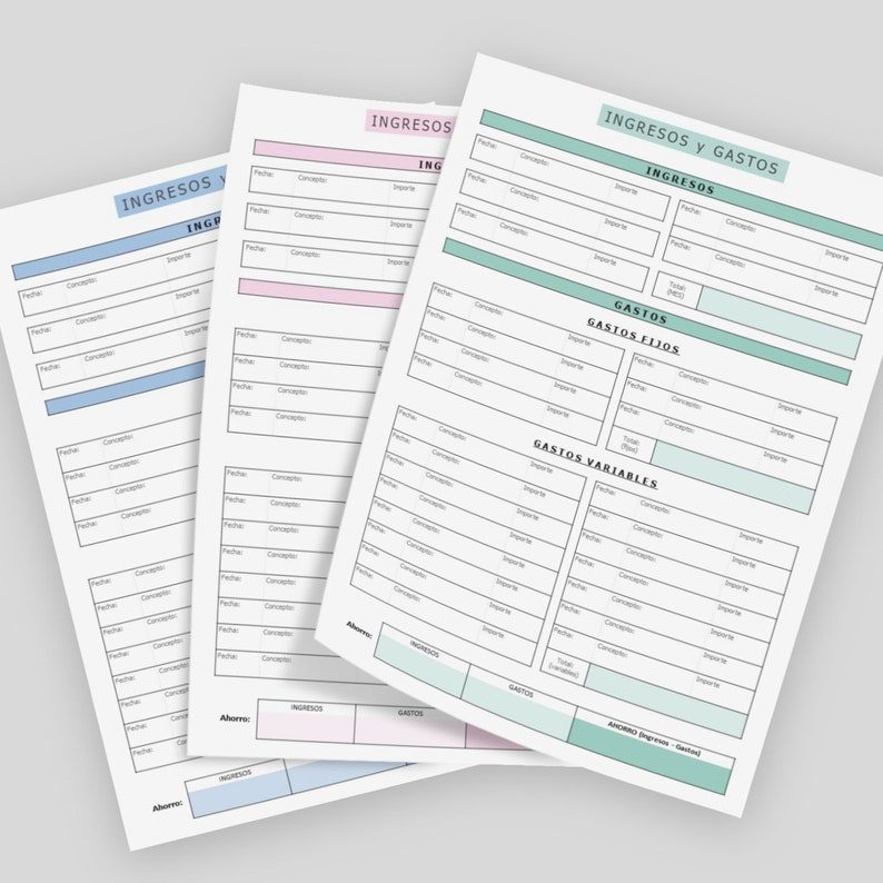 Savings, Income, and Expense Sheets in DIN A4 for Printing - Etsy