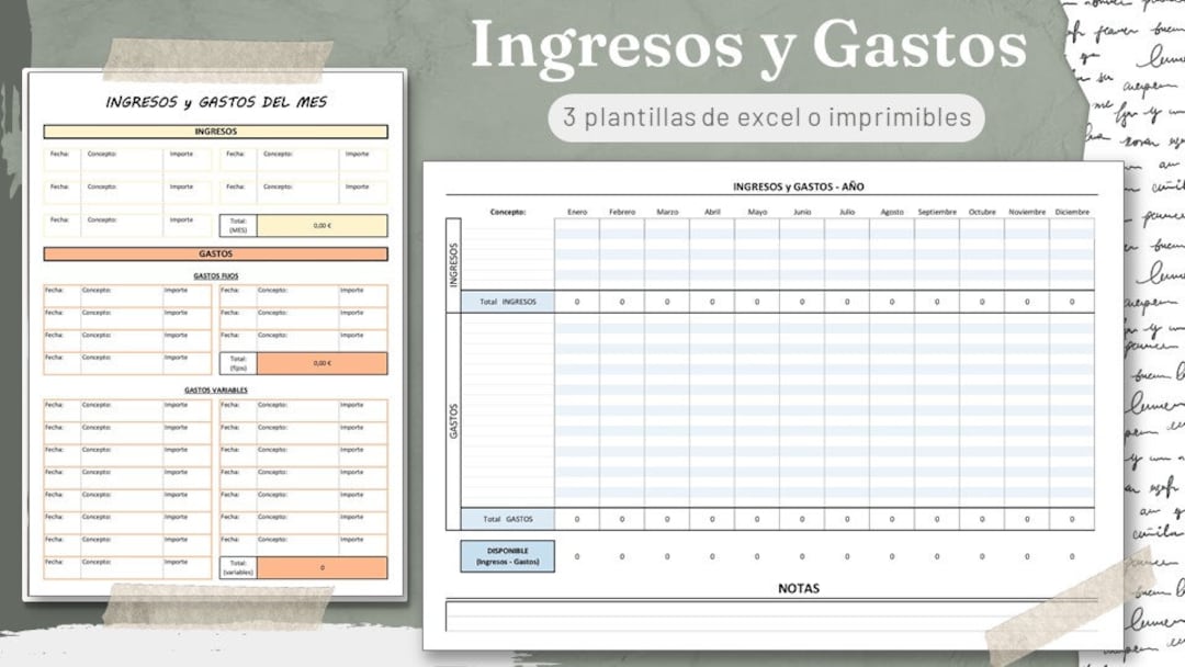 Income and Expense Template, Kakebo · Excel or Printable · Personal ...