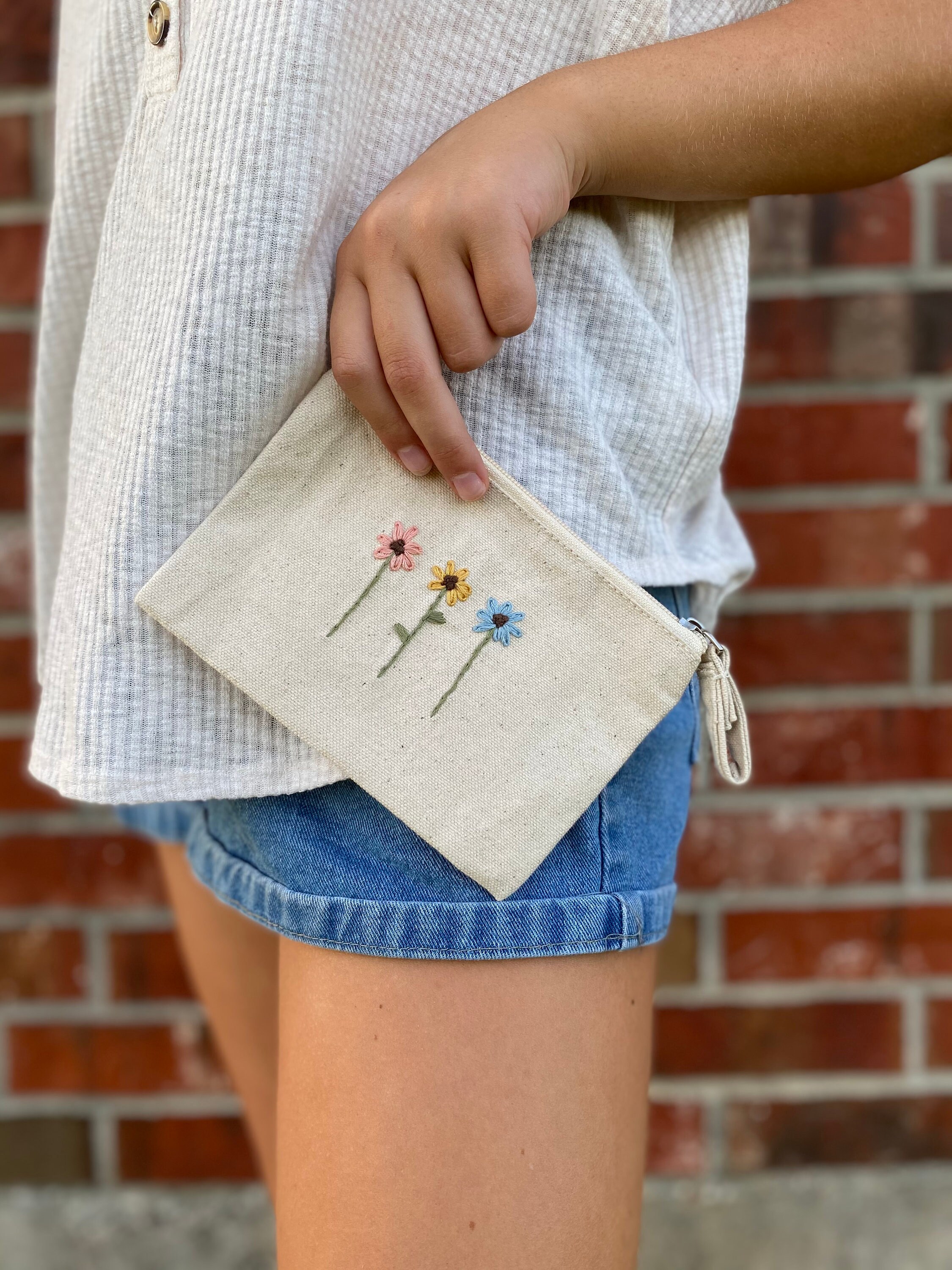 Embroidered Wristlet - Etsy