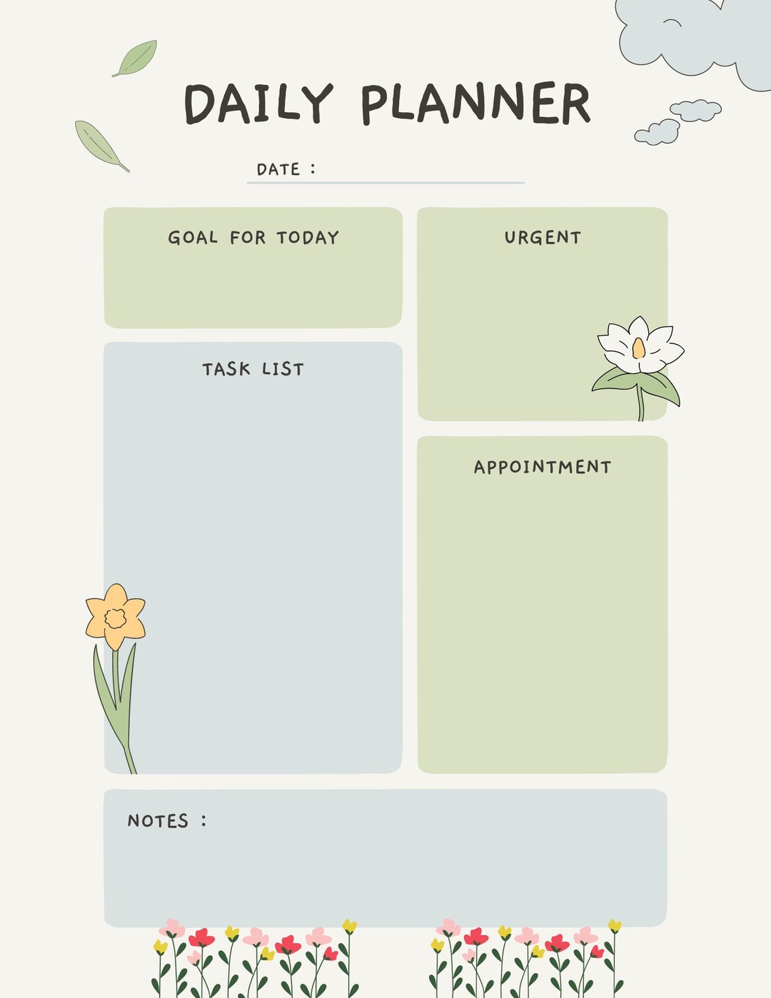 Daily to Do List Planner, Instant Download, Productivity Planner, Daily ...