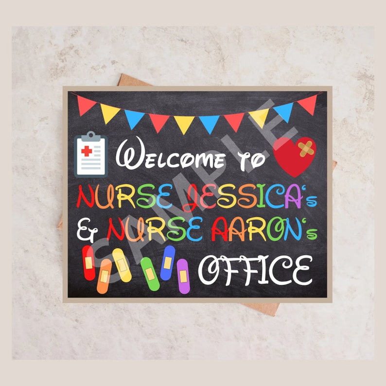 School Nurse PERSONALIZED Door Sign, Pediatric Nurse Door Sign, Back to ...