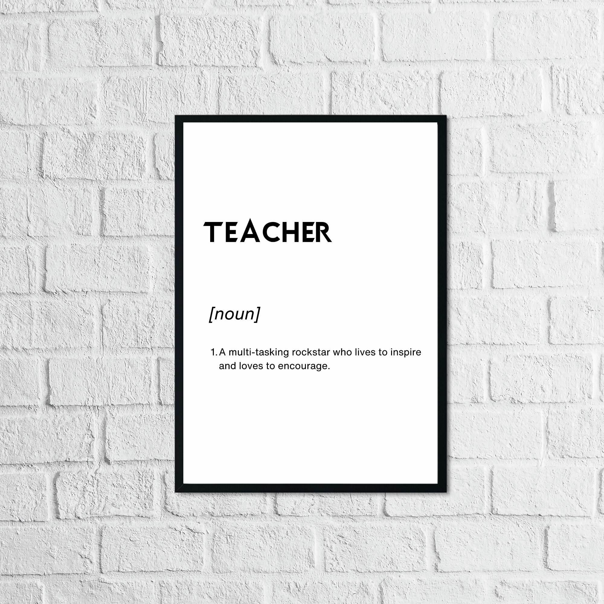 Teacher Definition Poster, High School Teacher Gift Idea, Office ...