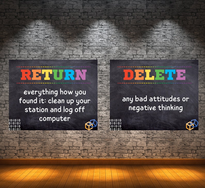 Computer Lab Poster Set of 6 Classroom Decor INSTANT - Etsy