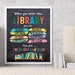 Welcome Library School Sign, Classroom Decor, Printable School Library ...