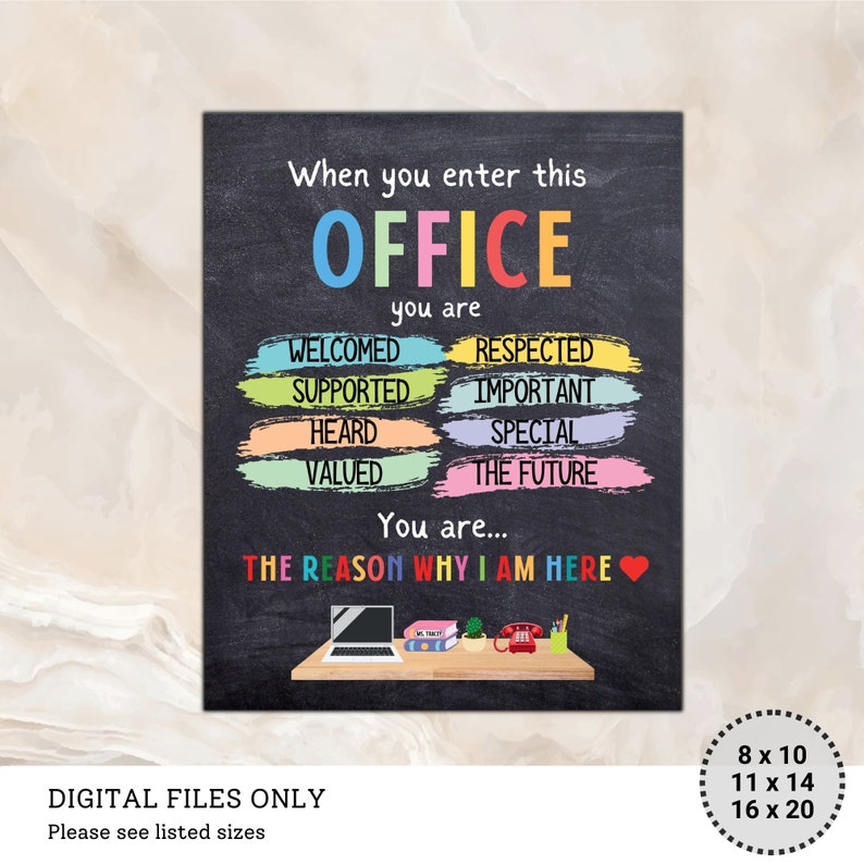 Welcome Office Sign, Classroom Decor, Printable School Office Poster ...