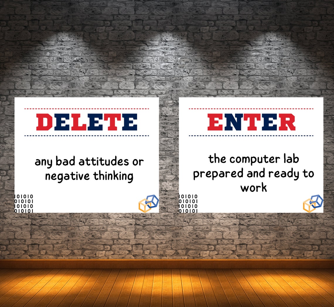 Computer Lab Poster Set Classroom Decor Instant Download Etsy