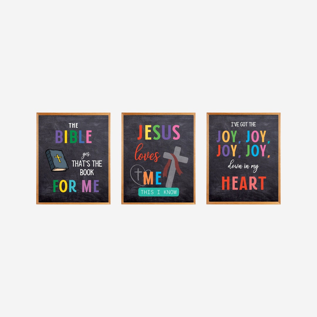 Sunday School Posters | Kids Bible Songs Print | Sunday School Teacher ...