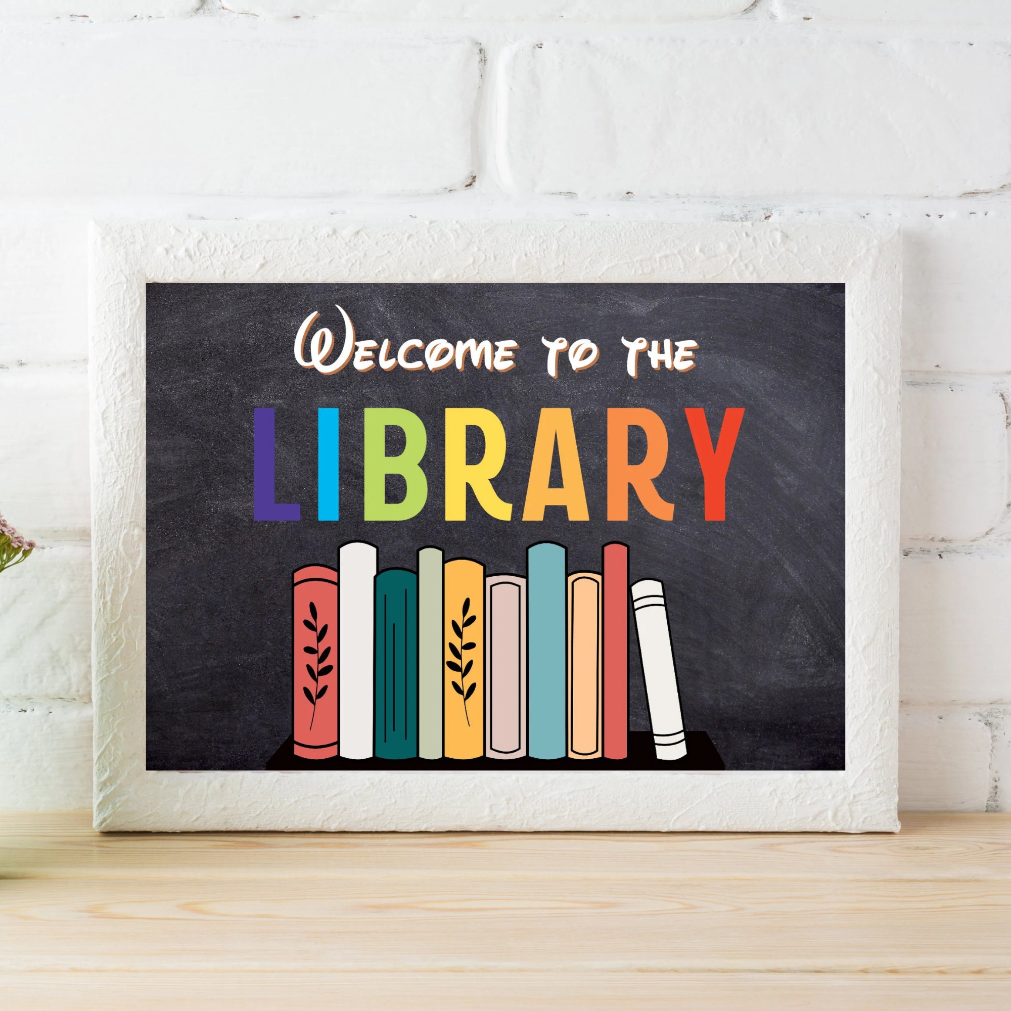 Welcome Library School Sign, Classroom Decor, Printable School Library ...