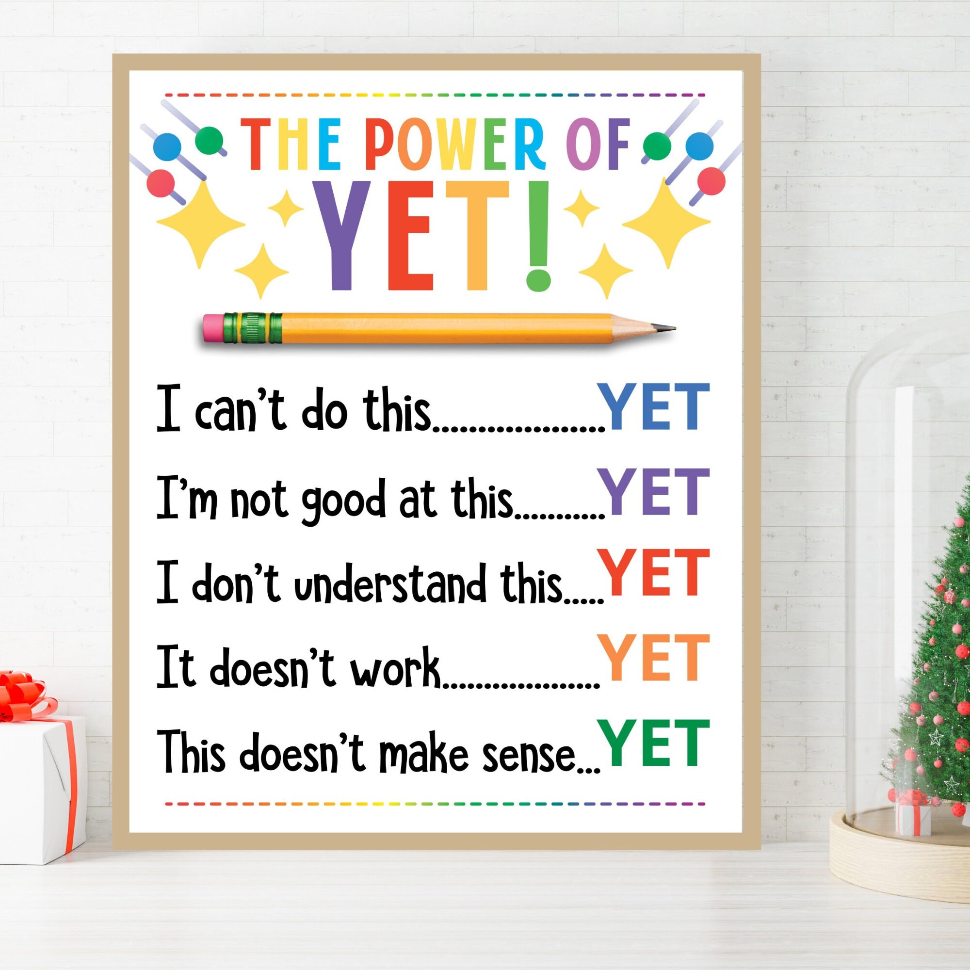 Power of Yet, Growth Mindset Classroom Poster, Inspirational ...
