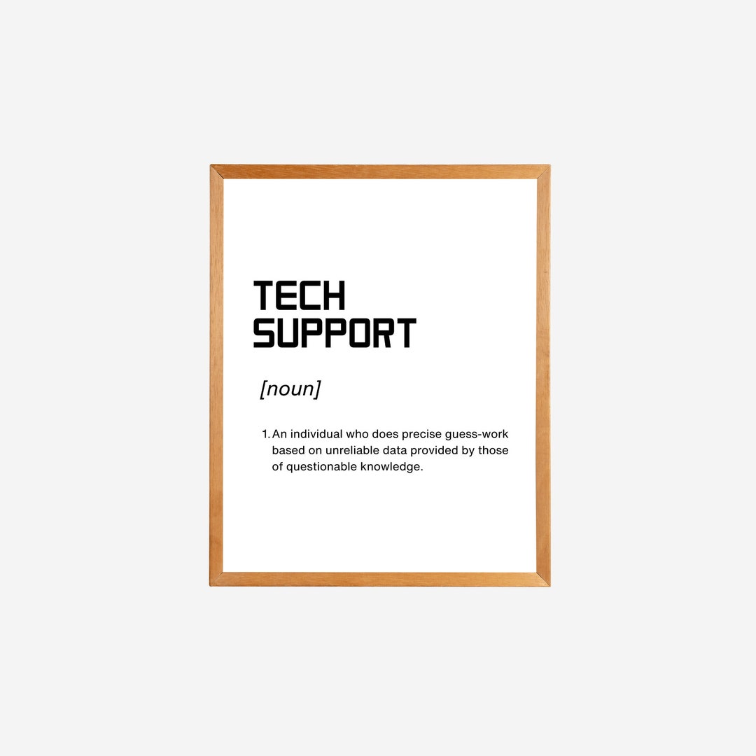 Funny Definition Poster Tech Support Gift Idea Office - Etsy