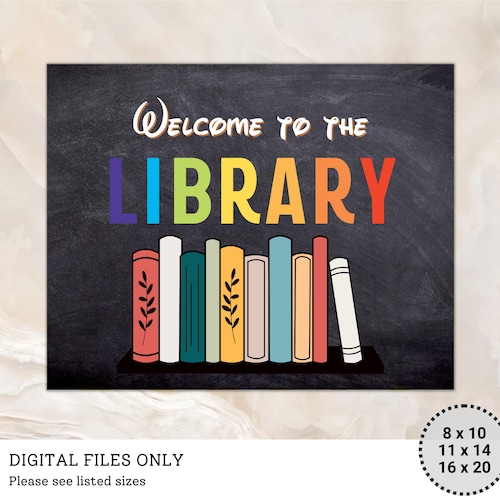 Printable Welcome Library School Sign Classroom Decor School - Etsy UK
