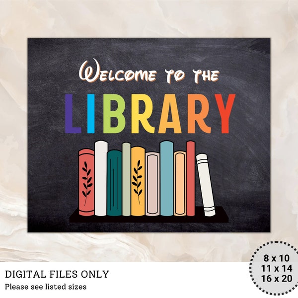 Welcome to the Library Poster - Etsy