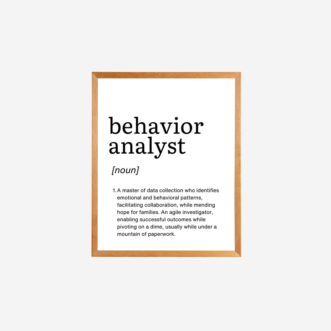 Behavior Analyst Definition Poster, Funny Modern Office Gift, Office ...